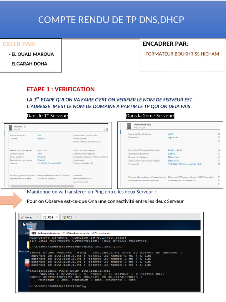 Rapport de TP DHCP, DNS | PDF | Système de noms de domaines | Serveur (Informatique)