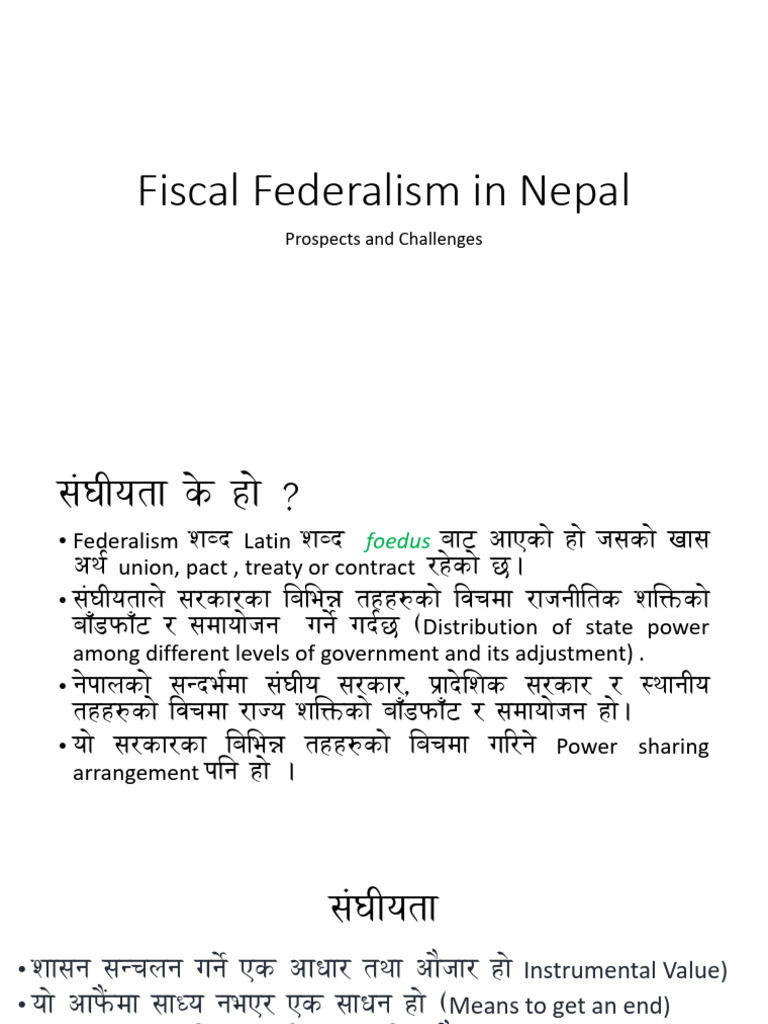 Fiscal Federalism in Nepal | PDF