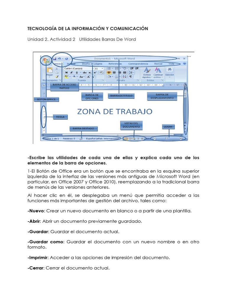 Unidad 2 Actividad 2 - TI | PDF | Ventana (informática) | Microsoft Word