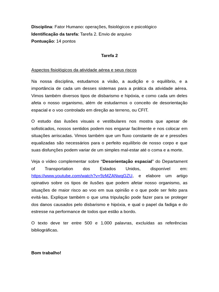 Riscos Fisiológicos na Atividade Aérea | PDF