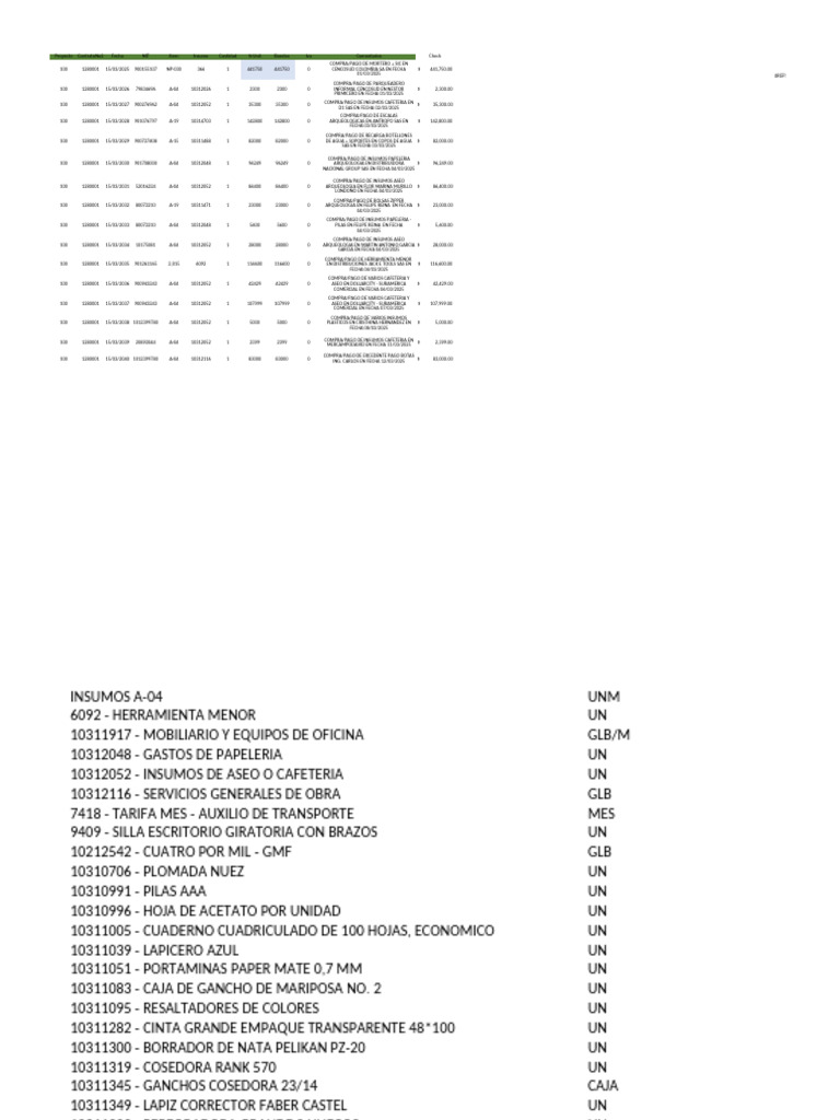 Informe de Compras y Proveedores 2025 | PDF | Papelería | Implementos ...