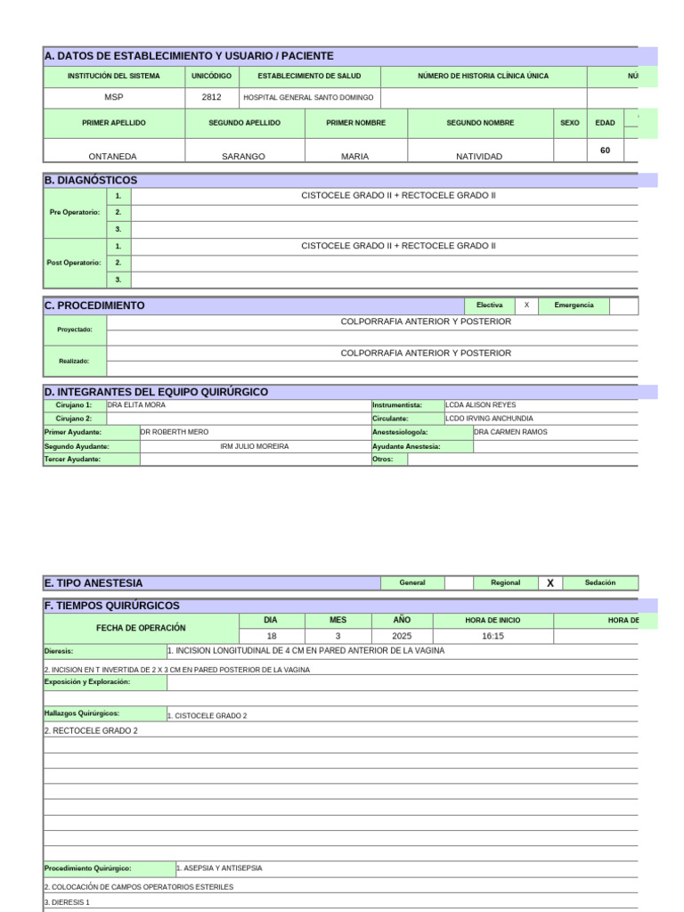 PROTOCOLO COLPORRAFIA | PDF | Cirugía | Medicina
