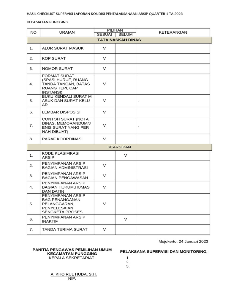 Aks Arsip Kecamatan | PDF