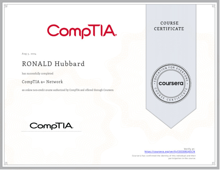 Comptia a+ Network Coursera i3o3i8gj6scn | PDF