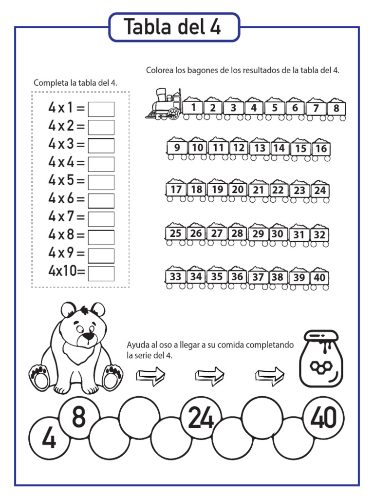 Cuadernillo Tablas de Multip. 4deg Basico-6-18 | PDF