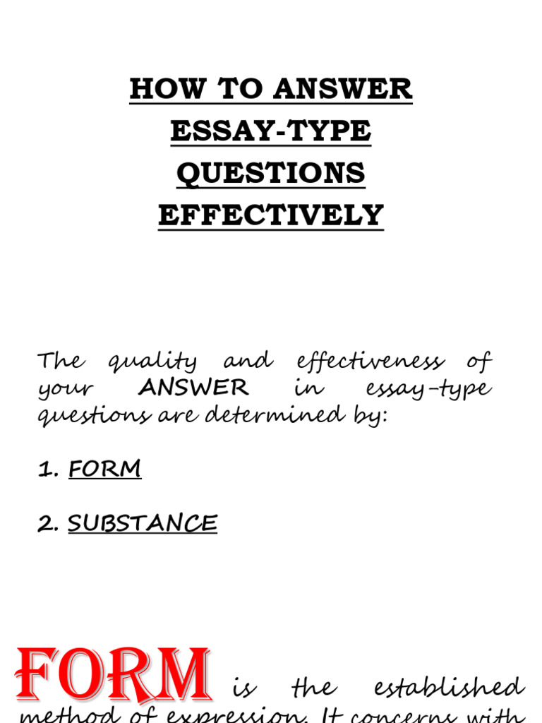 How To Answer Essay-Type Questions Effectively | PDF | Criminal Law ...