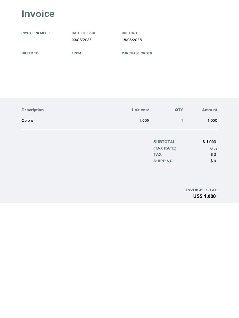 Invoice Details and Breakdown | PDF