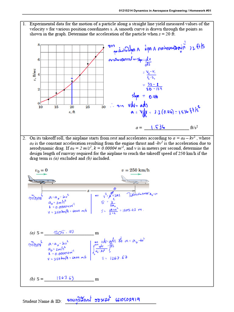 HW 01 Kinematics of Particles 1 | PDF | Acceleration | Kinematics