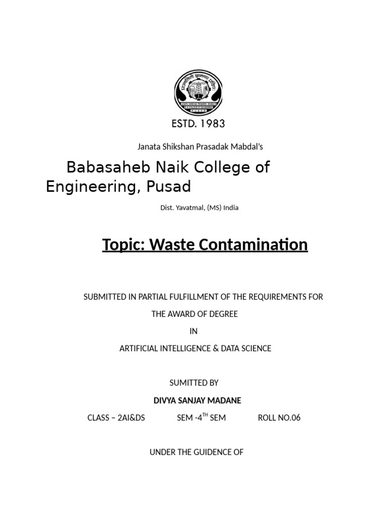 2AI-06-EVS-Divya Sanjay Madane | PDF | Water Pollution | Waste Management