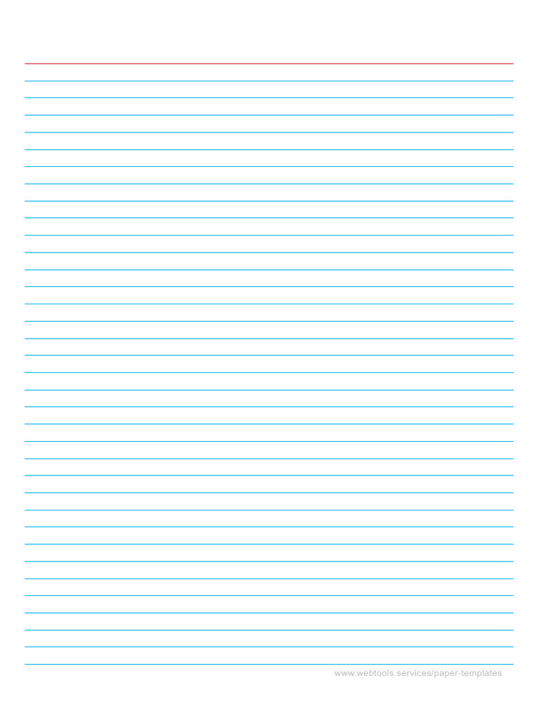 Blue Line Writing Paper Template With Horizontal Red Margin and 7 - 1mm ...