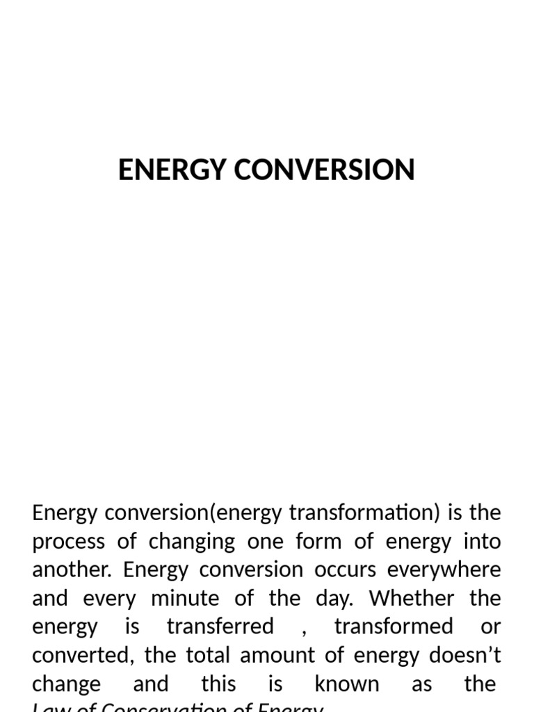 Energy Conversion: Types & Examples | PDF