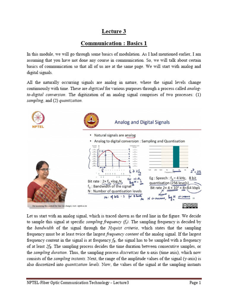 lec3 | PDF | Sampling (Signal Processing) | Modulation