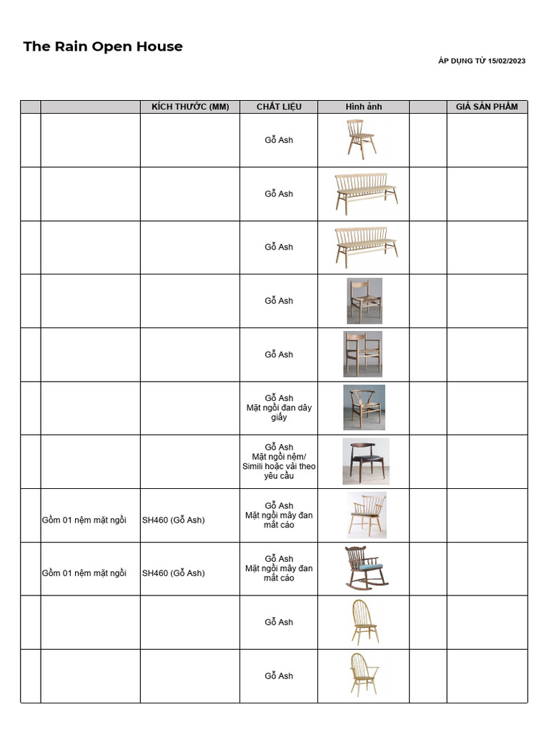 The Rain Price List September 2023 | PDF