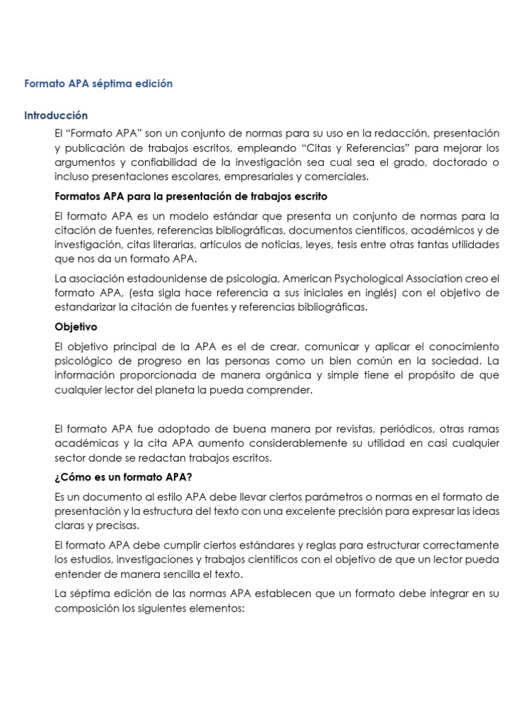 Guía del Formato APA Séptima Edición | PDF | Estilo apa | Citación
