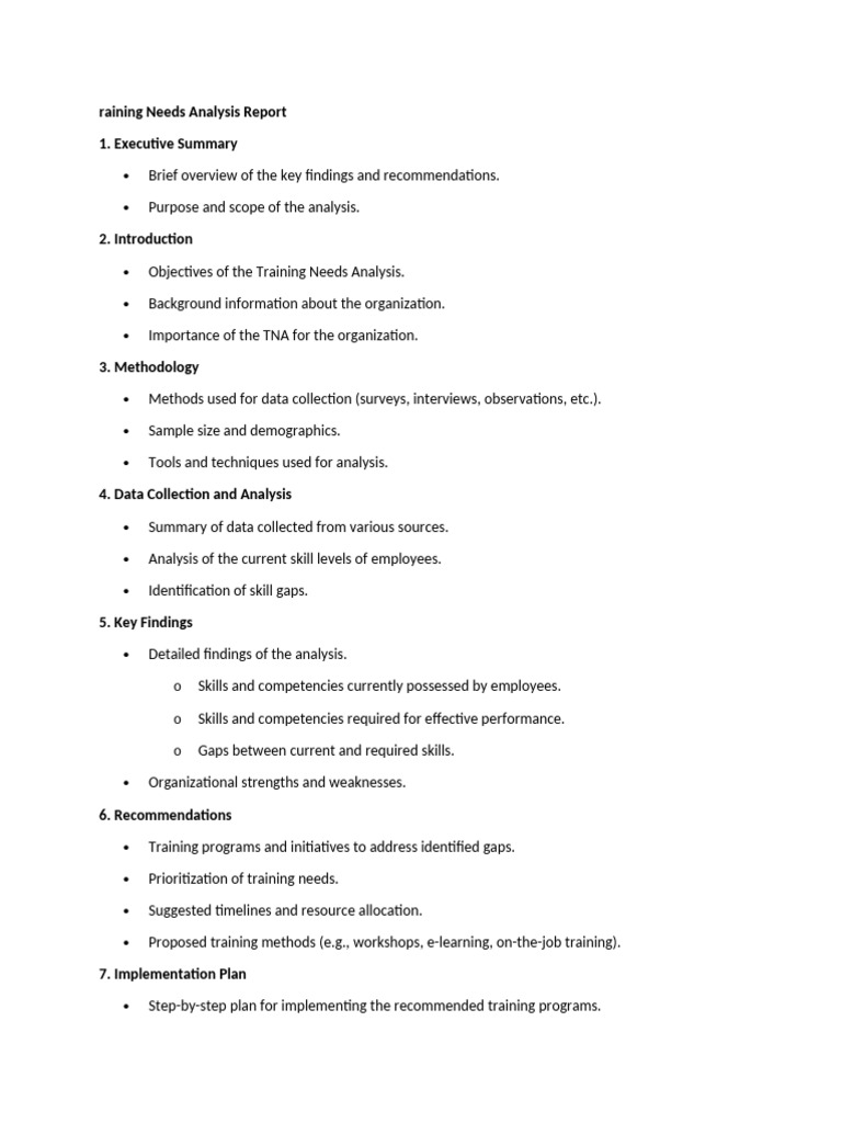 Raining Needs Analysis Report | PDF | Project Management | Methodology
