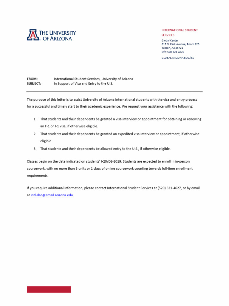 Travel and Entry Letter - Evergreen | PDF