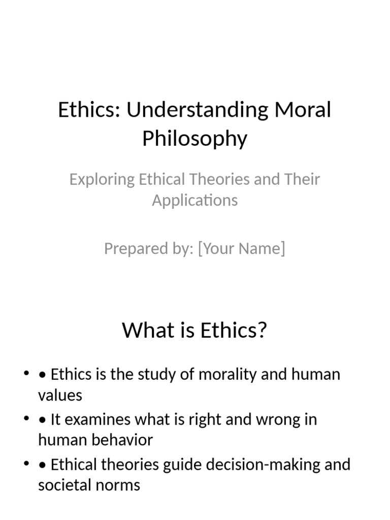 Ethics Understanding Moral Philosophy | PDF