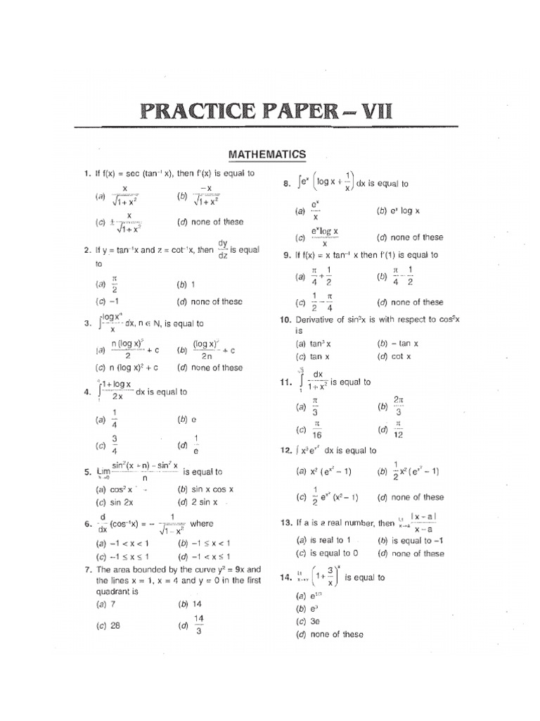 Mock Paper8 Bitsat | PDF