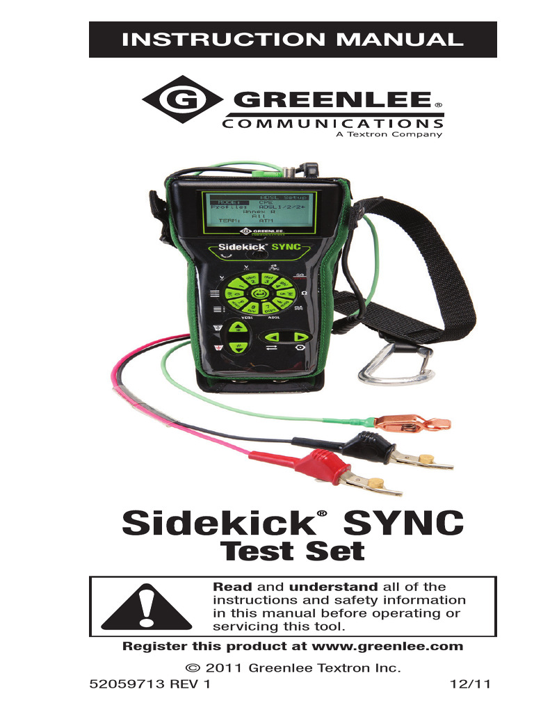 Sidekick Reg Sync Instr Manual | PDF | Digital Subscriber Line | Electromagnetic Interference