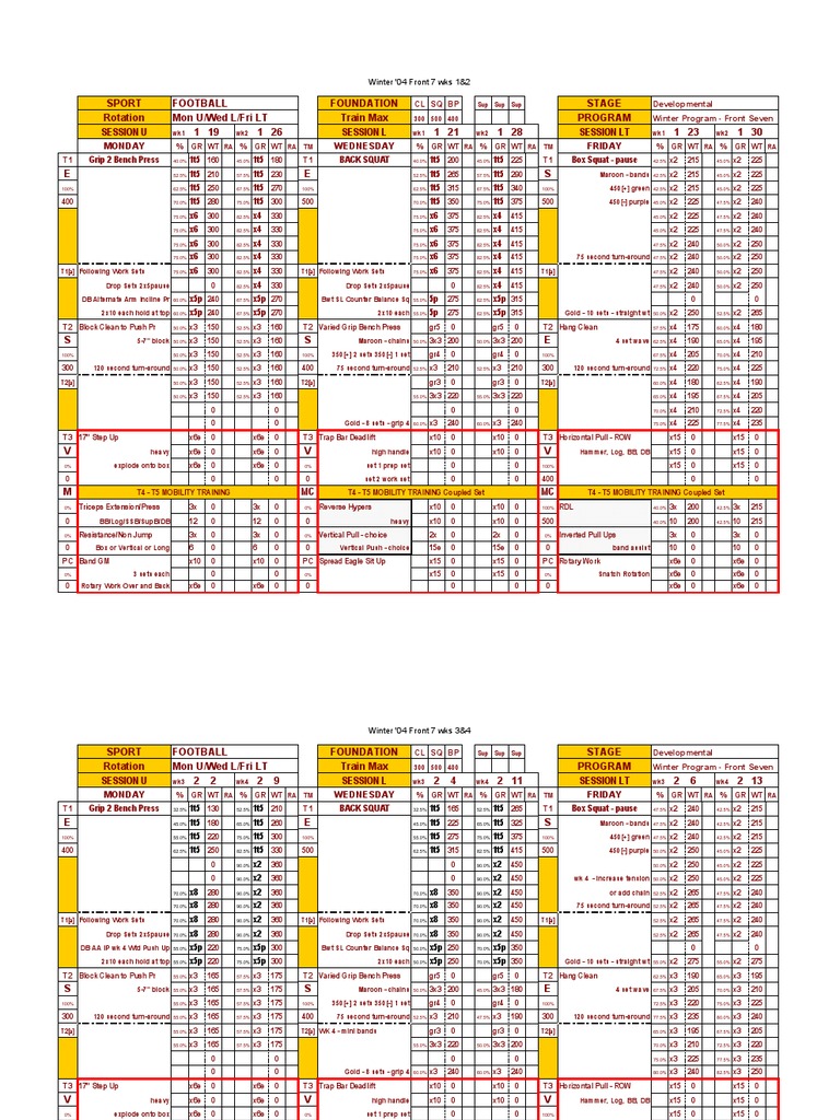8 Week Winter Strength Program | PDF | Hobbies | Games Of Physical Skill