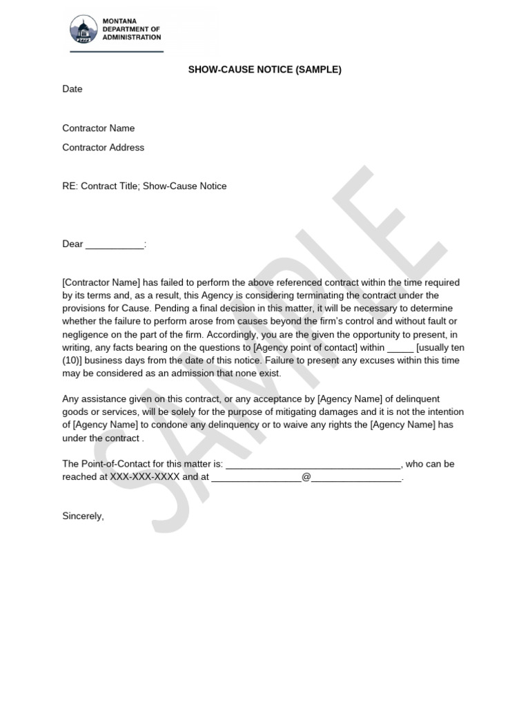 Show Cause Notice SAMPLE | PDF