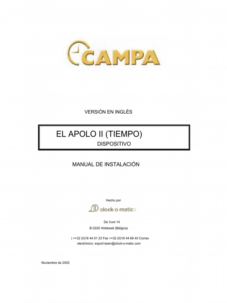 Tempora Apollo II Manual Esp | PDF | Programa de computadora | Programación