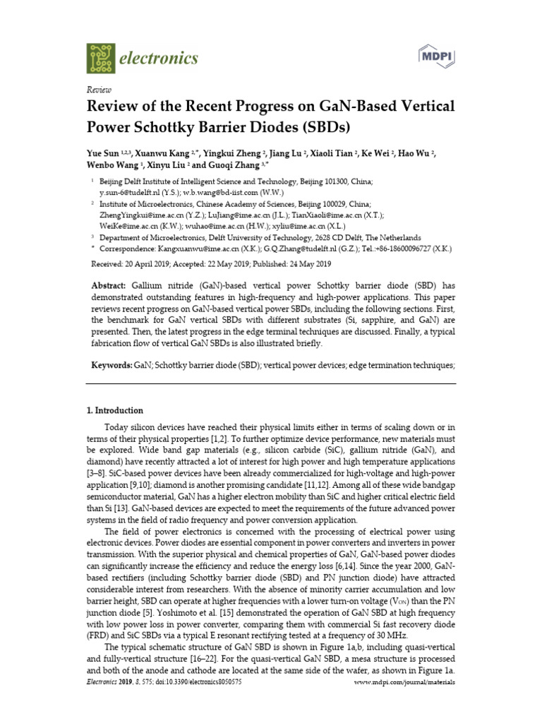 Review_of_the_Recent_Progress_on_GaN-Based_Vertica | PDF | P–N Junction | Diode