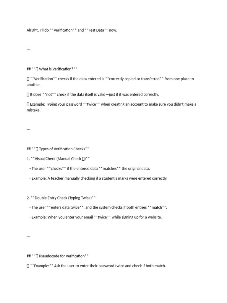 Verification and Test Data Explained | PDF | Verification And ...