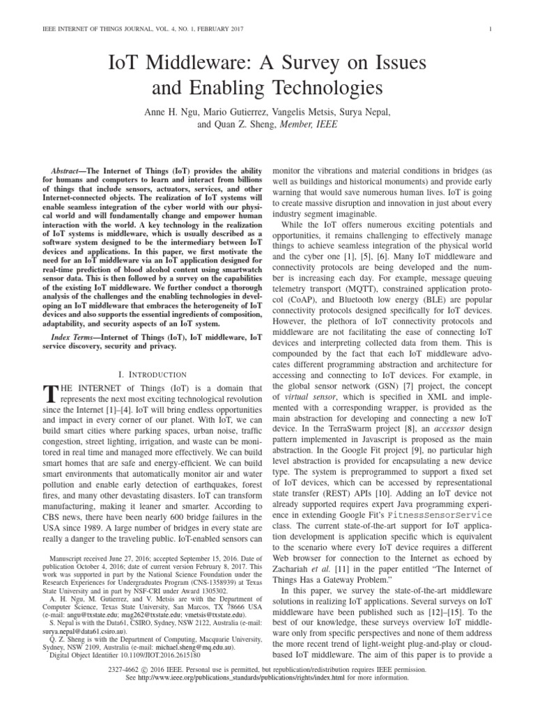 11. Ngu Et Al - IoT Middleware | PDF | Internet Of Things | Cloud Computing