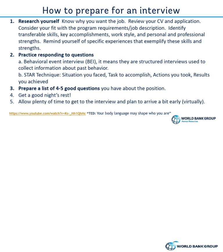 Career Seminar Preparing For Interview | PDF