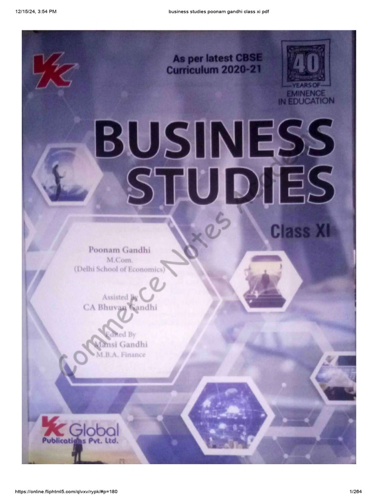 Business Studies Class Xi | PDF