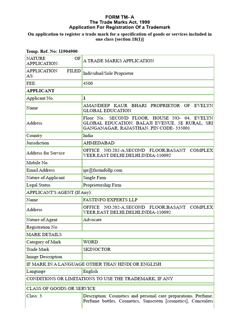 TMA Word Draft Class 3 | PDF | Cosmetics | Trademark
