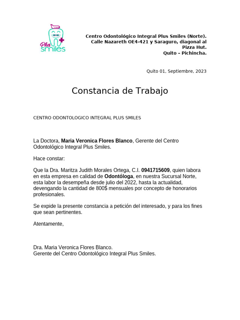 Constancia Dra Maritza | PDF