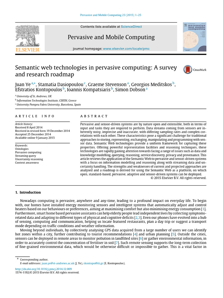 Ye Et Al - Semantic Web Technologies in Pervasive Computing | PDF | Resource Description ...