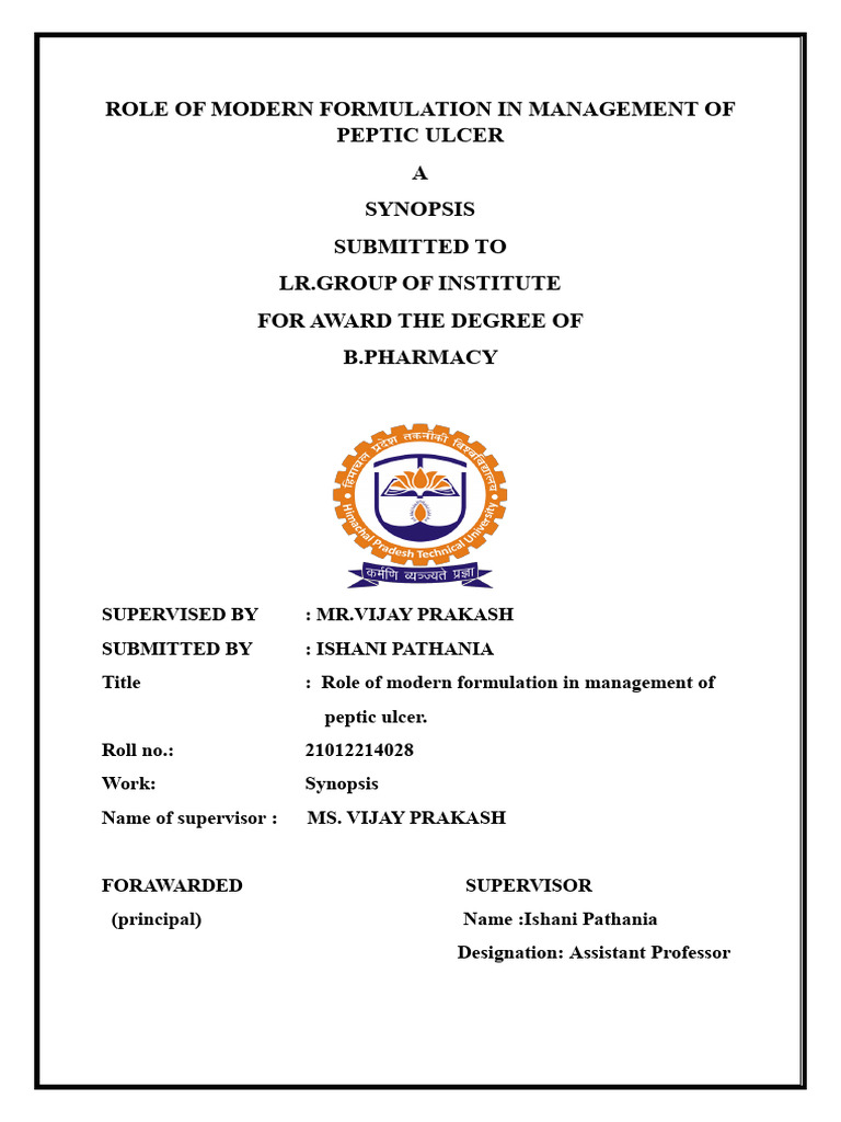 Ishani Pathania Peptic Ulcer | PDF | Stomach | Nonsteroidal Anti Inflammatory Drug