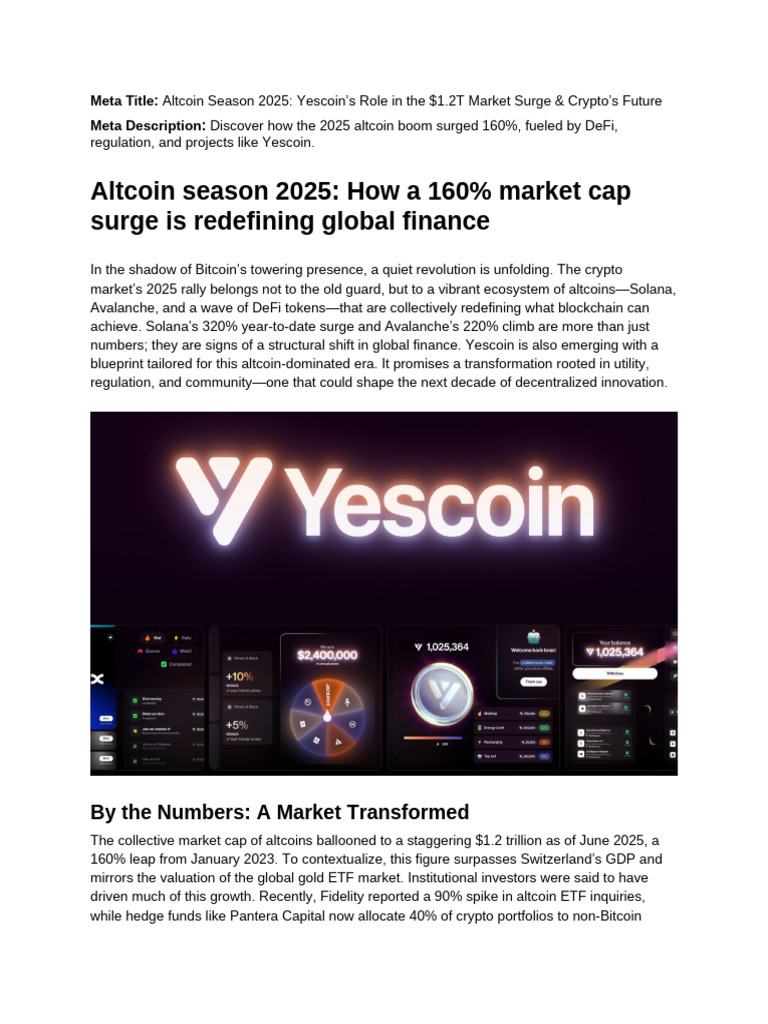 Market Analysis - Altcoin Season 2025 | PDF | Cryptocurrency | Economies