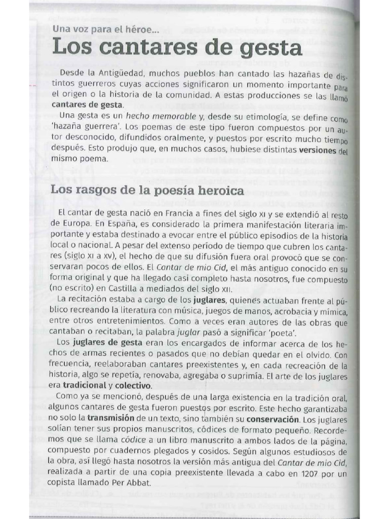 Cantares de Gesta - Cid | PDF
