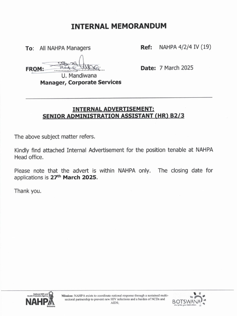 Internal Advert | PDF