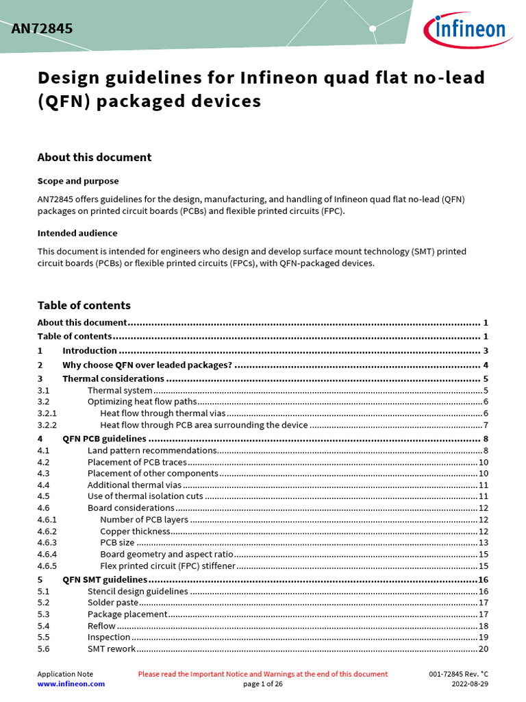 Infineon-AN72845 Design Guidelines For Infineon Quad Flat No Lead (QFN ...