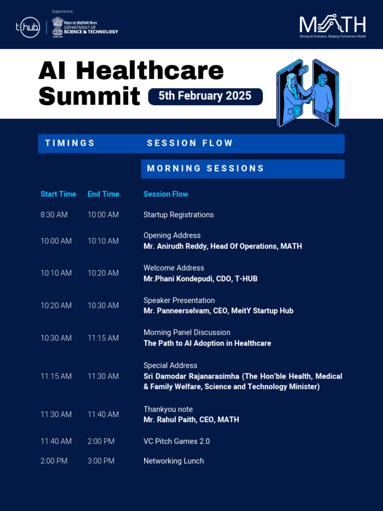 Ai Healthcare Summit Agenda Math Thub | PDF