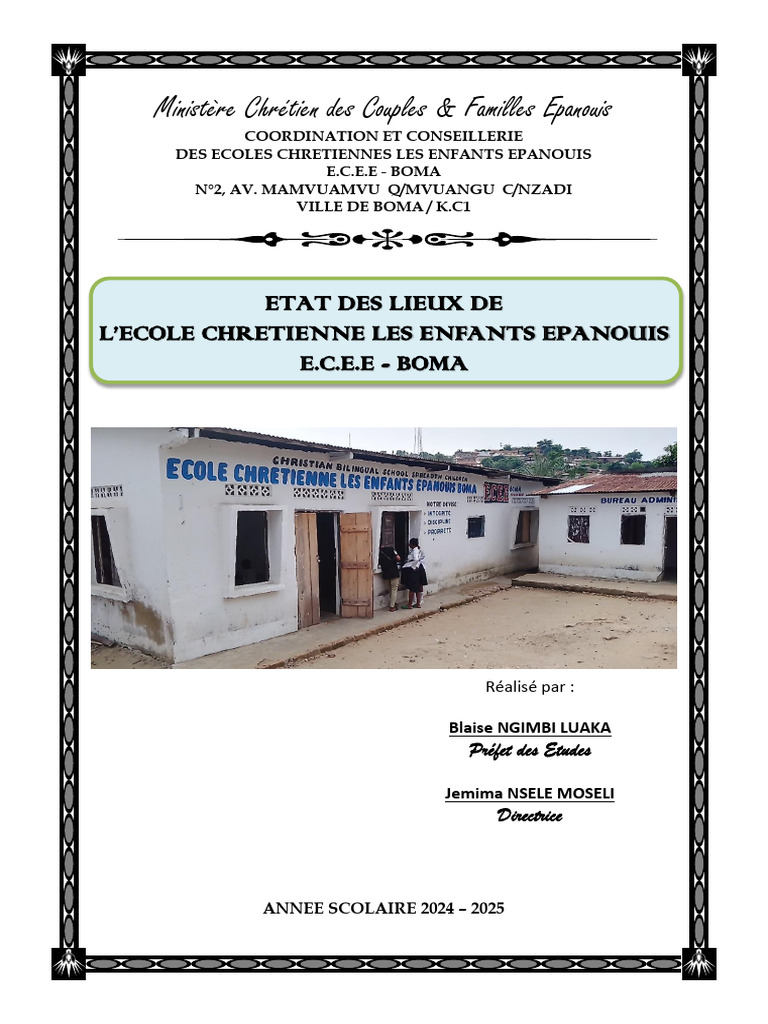 État des lieux de l'ECEE-Boma | PDF