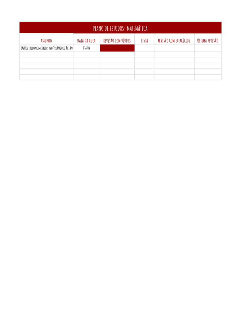 Modelo de Planilha | PDF