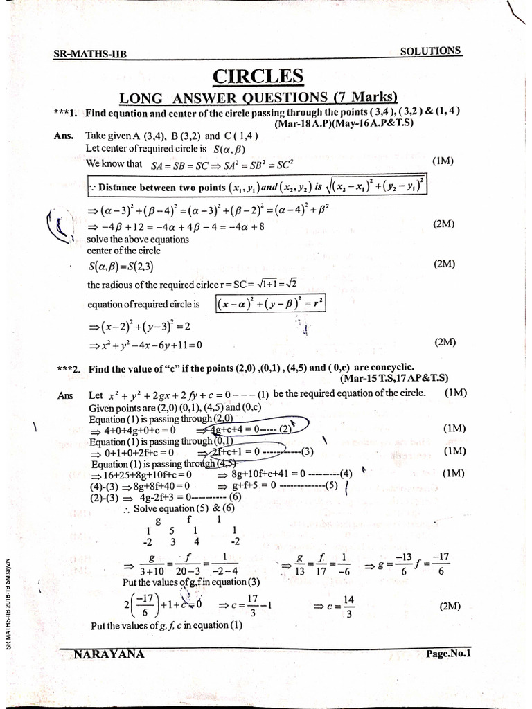 Maths 2b Narayana Material | PDF