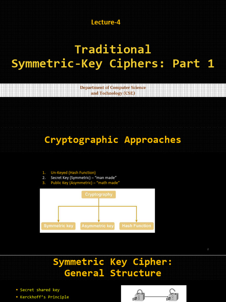 Lecture-4_Traditional Symmetric-Key Cipher | PDF | Cipher | Cryptanalysis