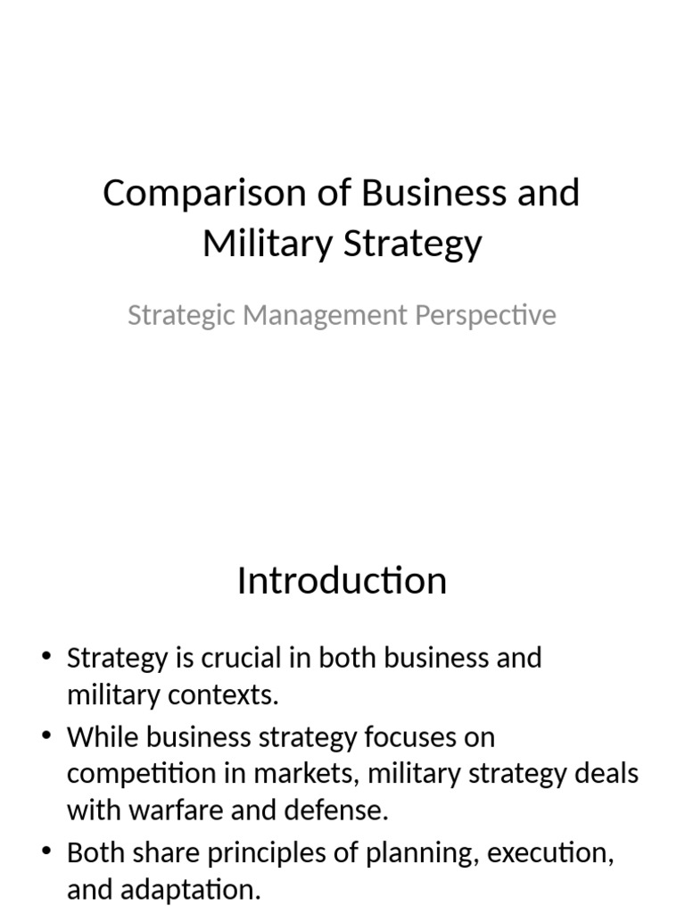 Business Vs Military Strategy | PDF
