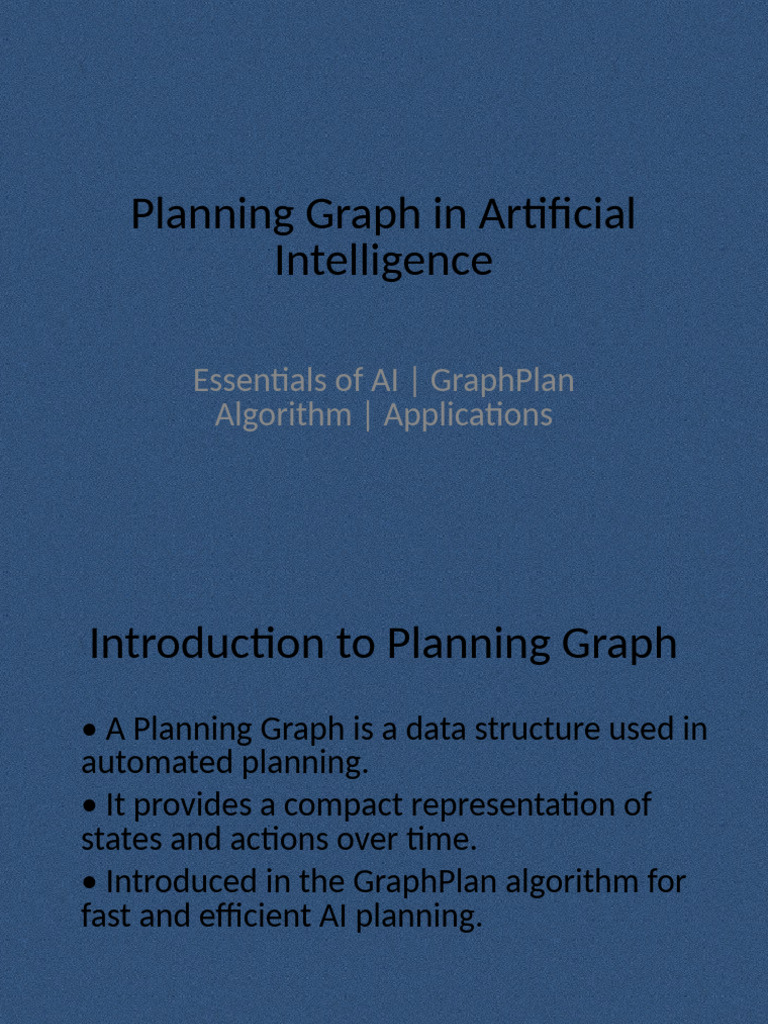 Planning Graphs in AI: Overview and Uses | PDF