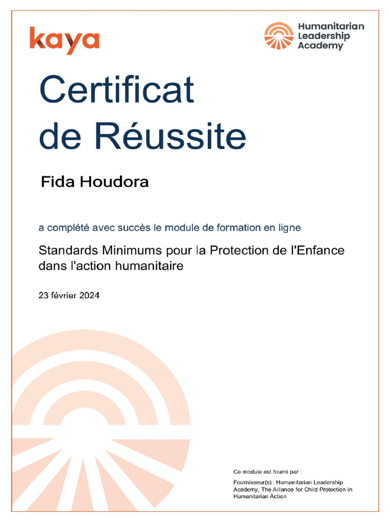 Protection de L'enfance Fida | PDF