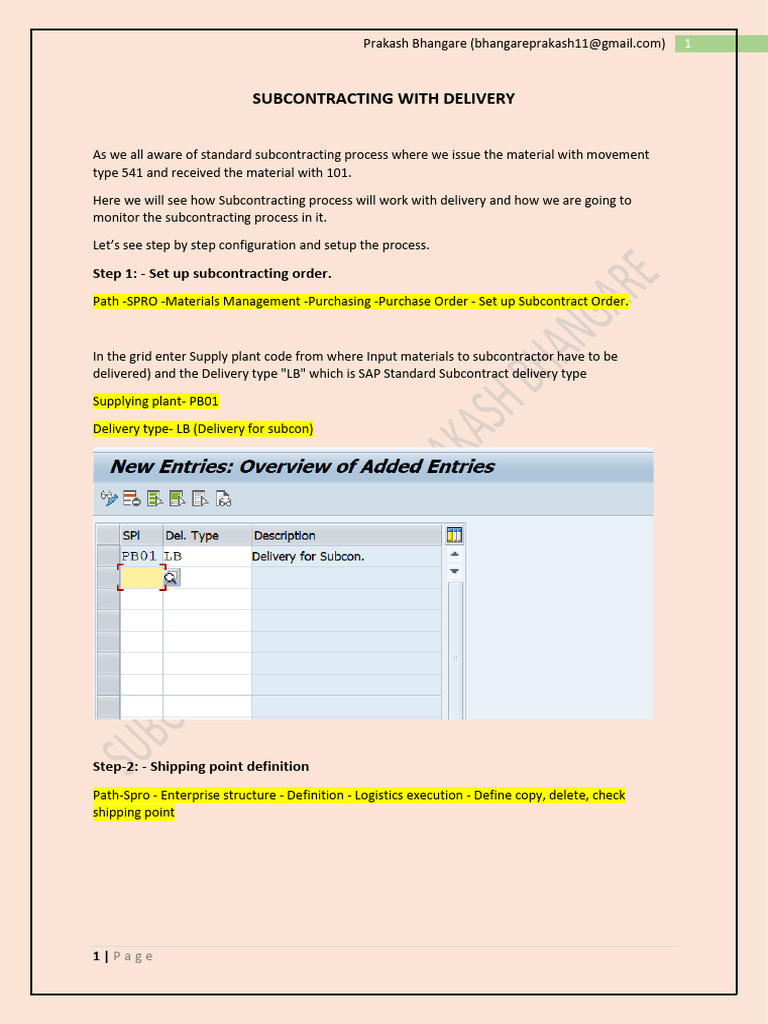 Subcontracting Process with Delivery Guide | PDF | Logistics | Computing