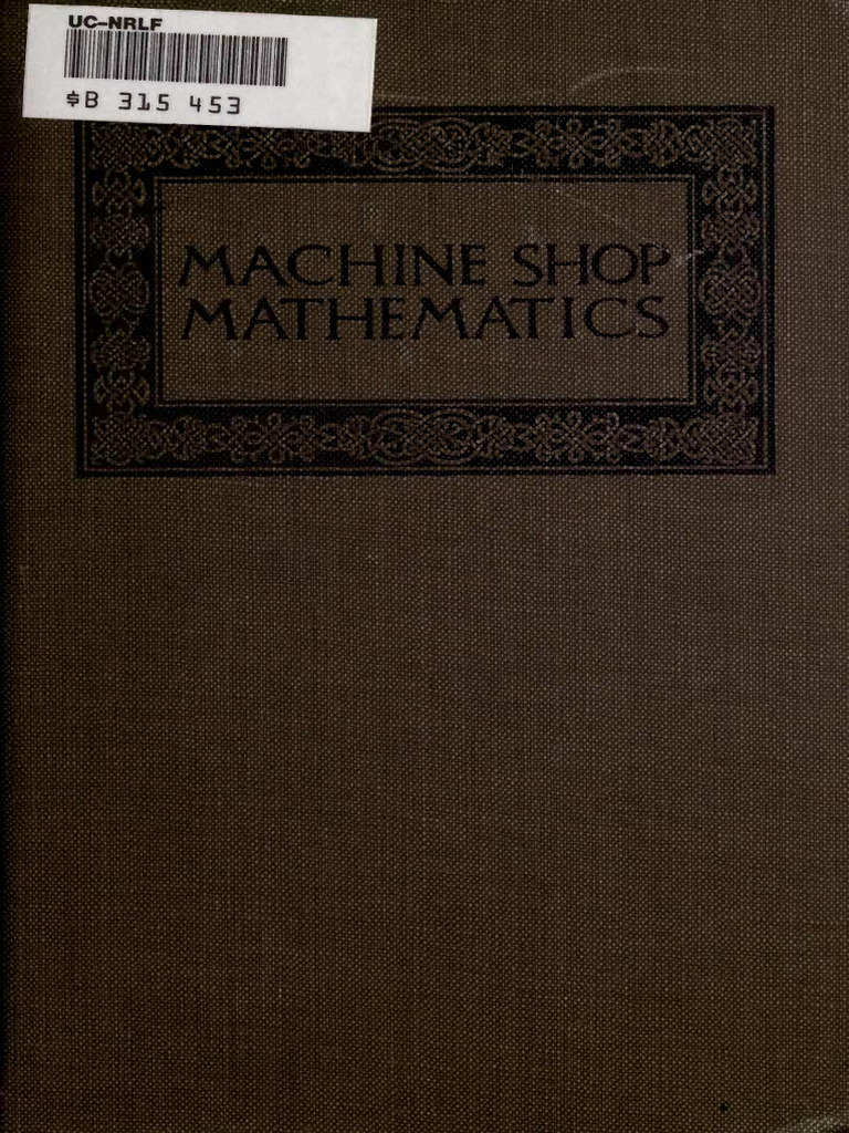 Machine Shop Mathematics | PDF