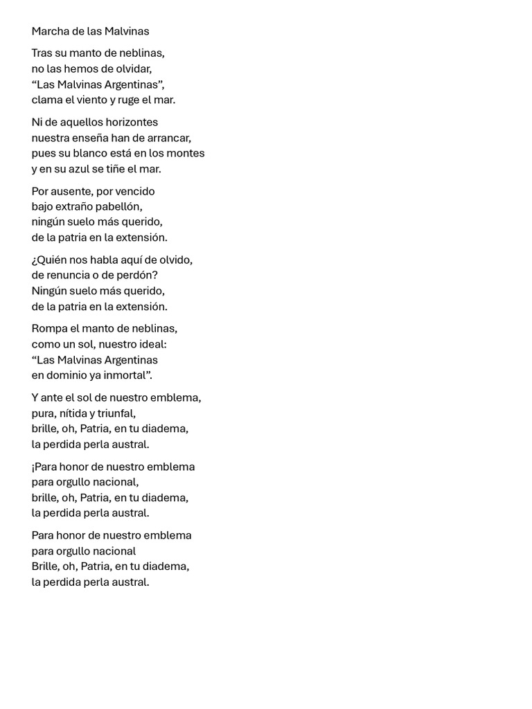 Marcha de Las Malvinas | PDF